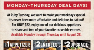 Bogo – Ruby Tuesday Coupons